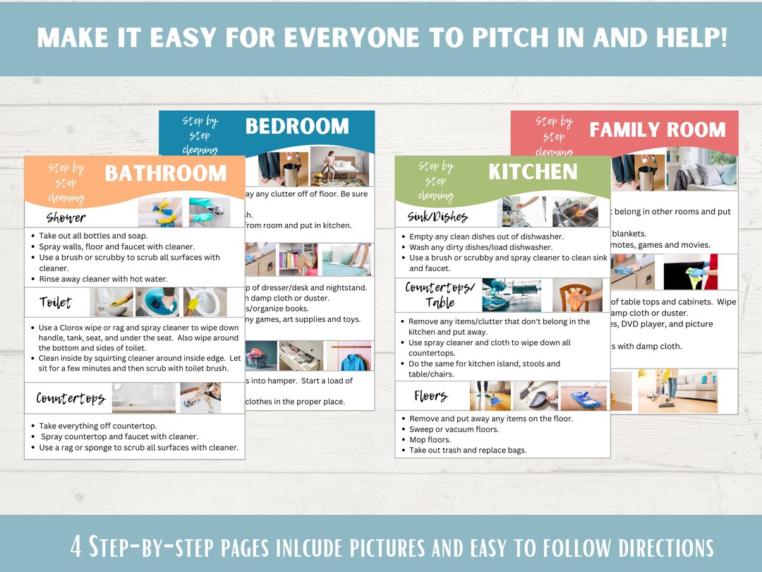 Printable Chore Cards Bundle | Digital Download | Make Cleaning Easy ...