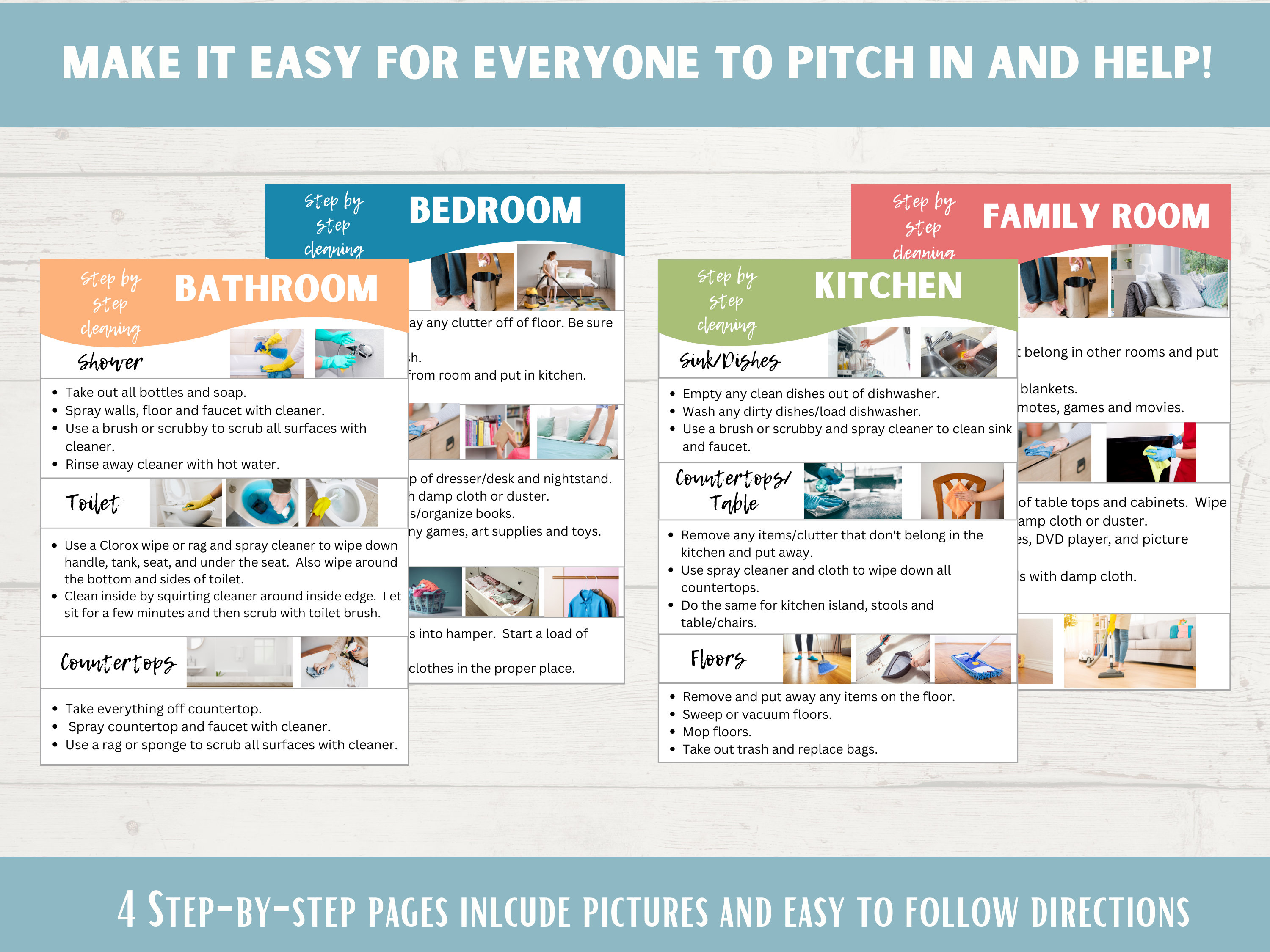 Printable Chore Cards Bundle | Digital Download | Make Cleaning Easy ...