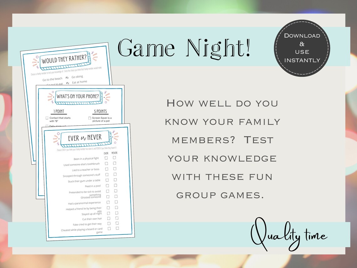 Family Games | Game Night Bundle | Family Game Night | Conversation ...