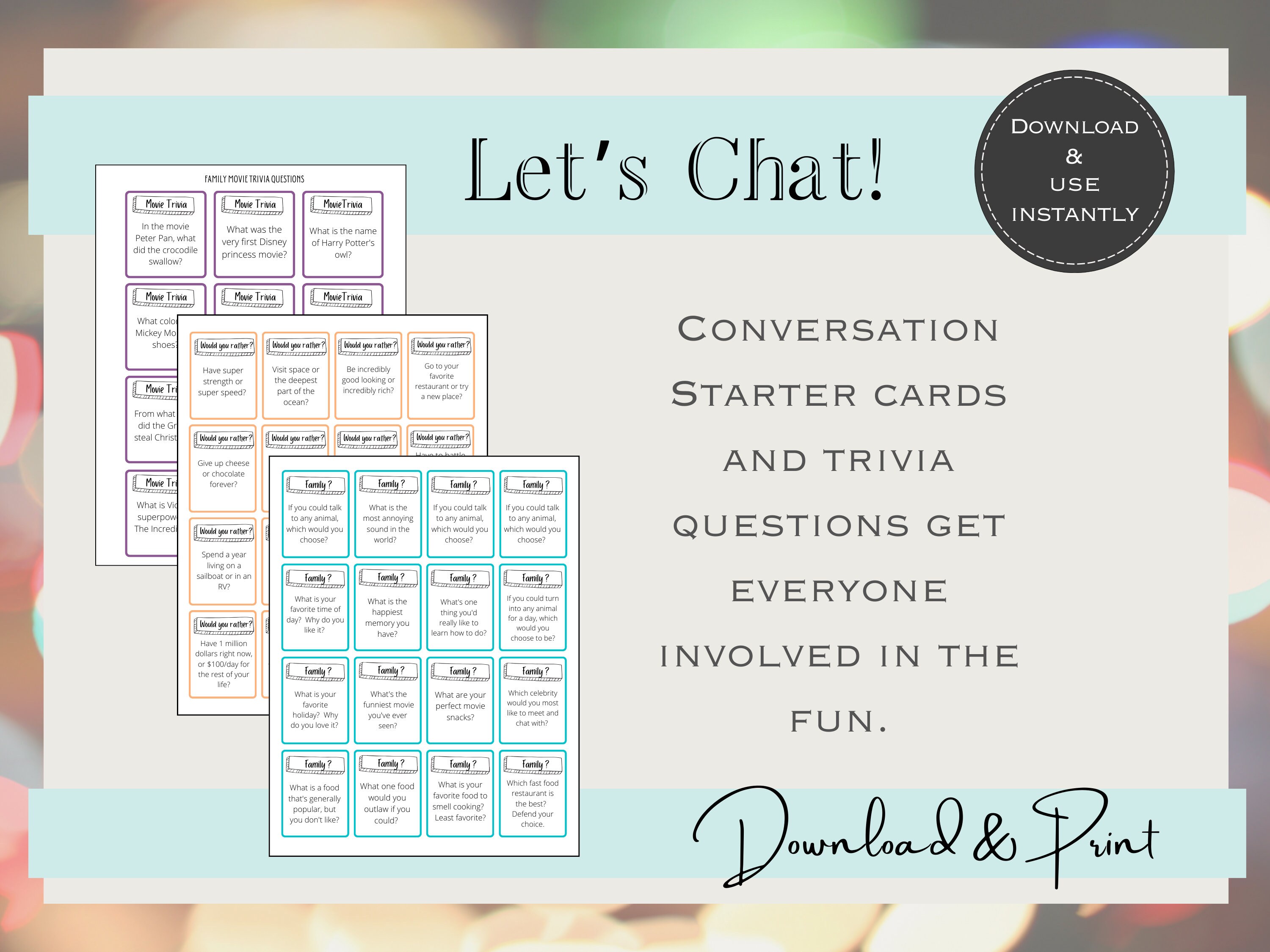 Family Games | Game Night Bundle | Family Game Night | Conversation ...