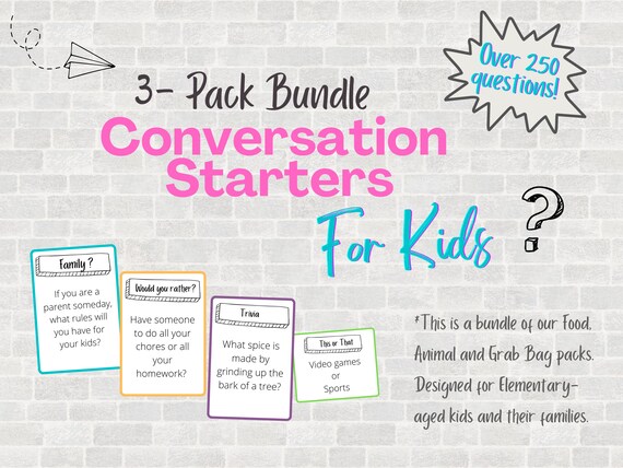 250 Conversation Starter Cards Bundle Discussion - Etsy