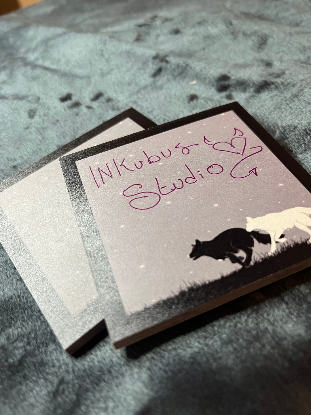 Black/white Wolves Sticky Note 50.pg Anime Inspired - Etsy