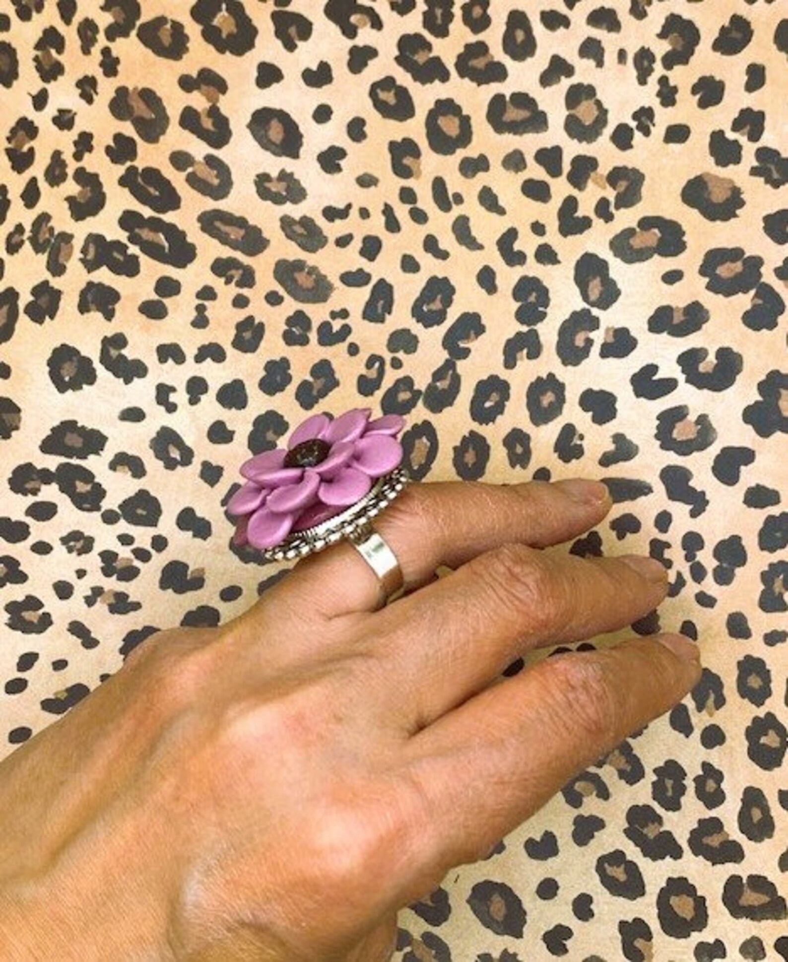 Gerber Flower Inspired Polymer Clay Statement Ring - Etsy