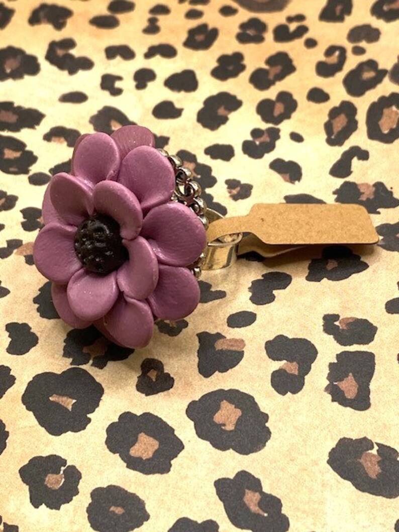 Gerber Flower Inspired Polymer Clay Statement Ring - Etsy