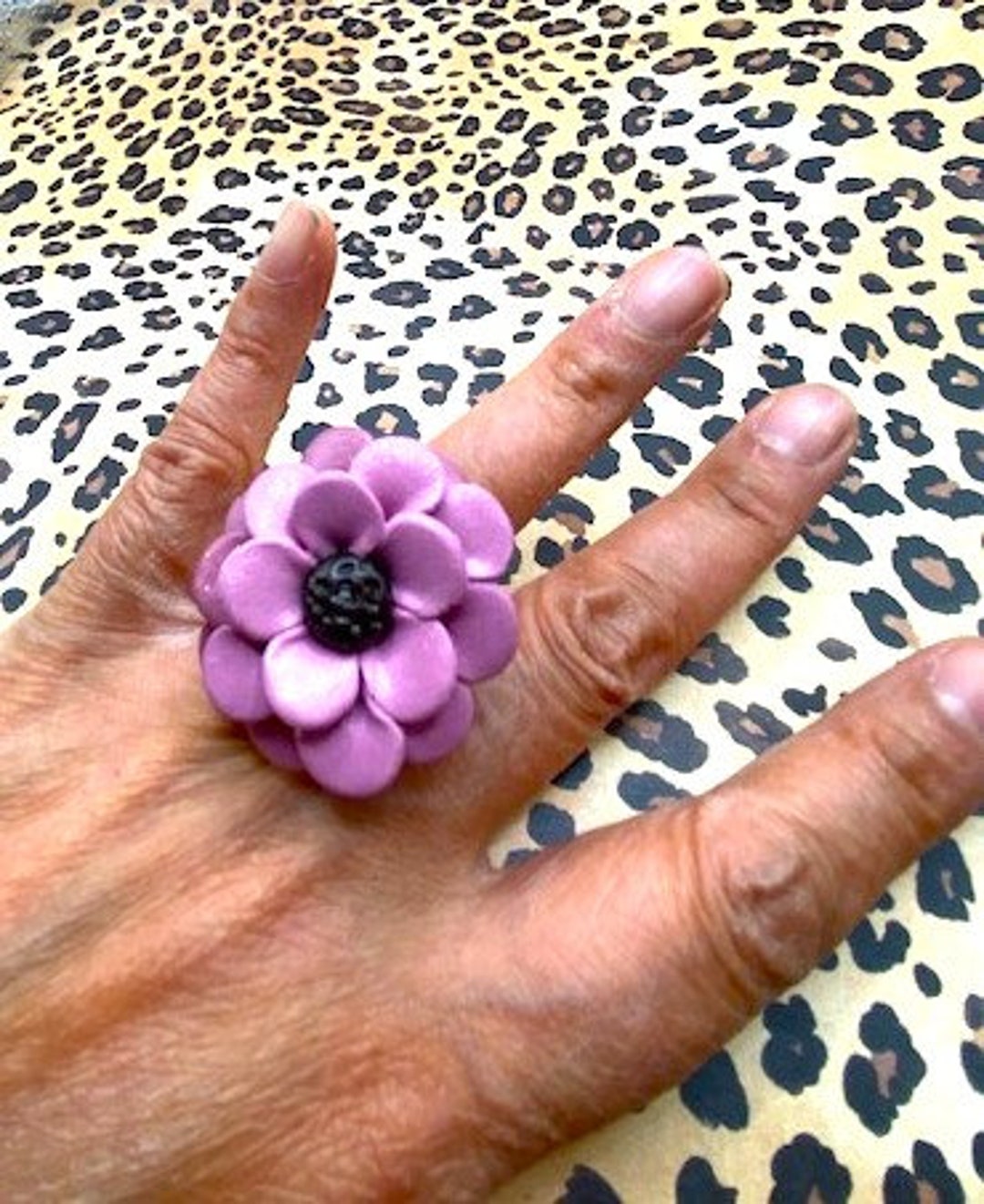 Gerber Flower Inspired Polymer Clay Statement Ring - Etsy