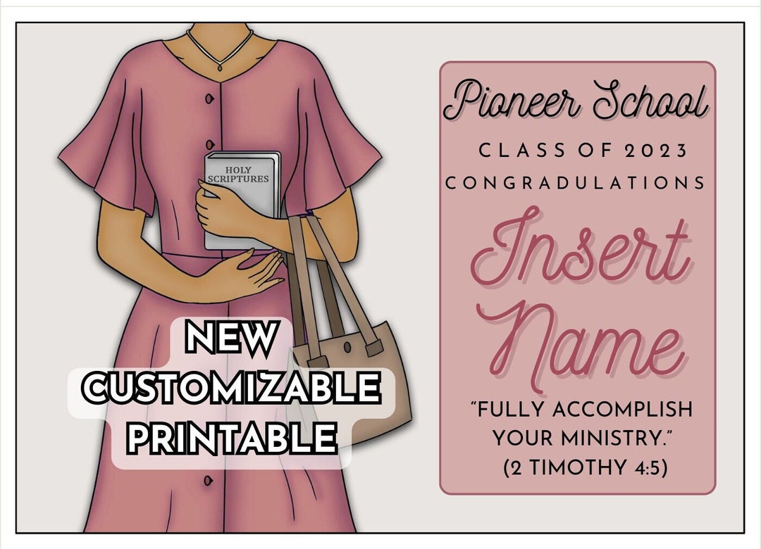 JW Custom Pioneer Greeting Cards Regular Pioneer School - Etsy