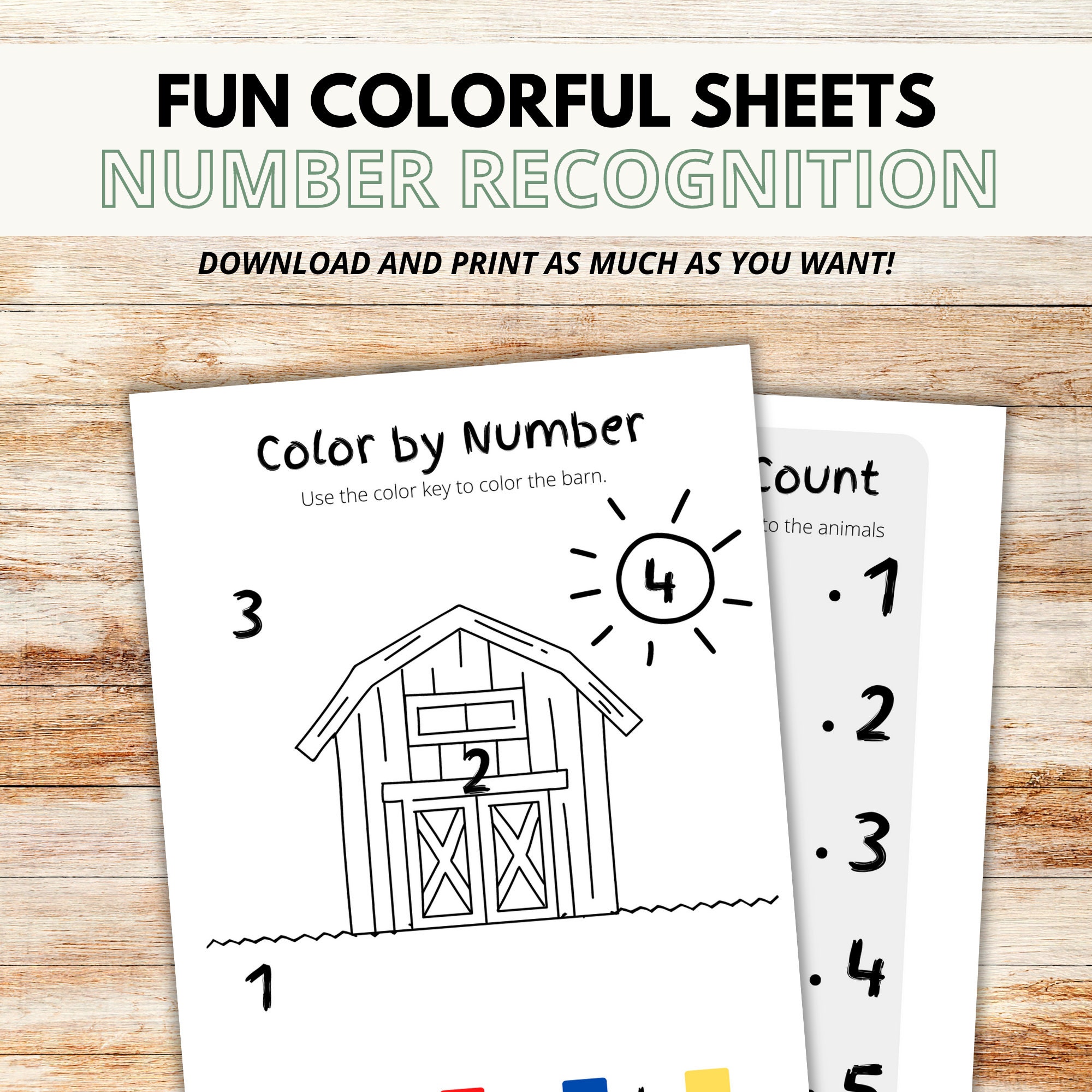 Preschool + Kindergarten Farm Animal Bundle, Activity Worksheets ...