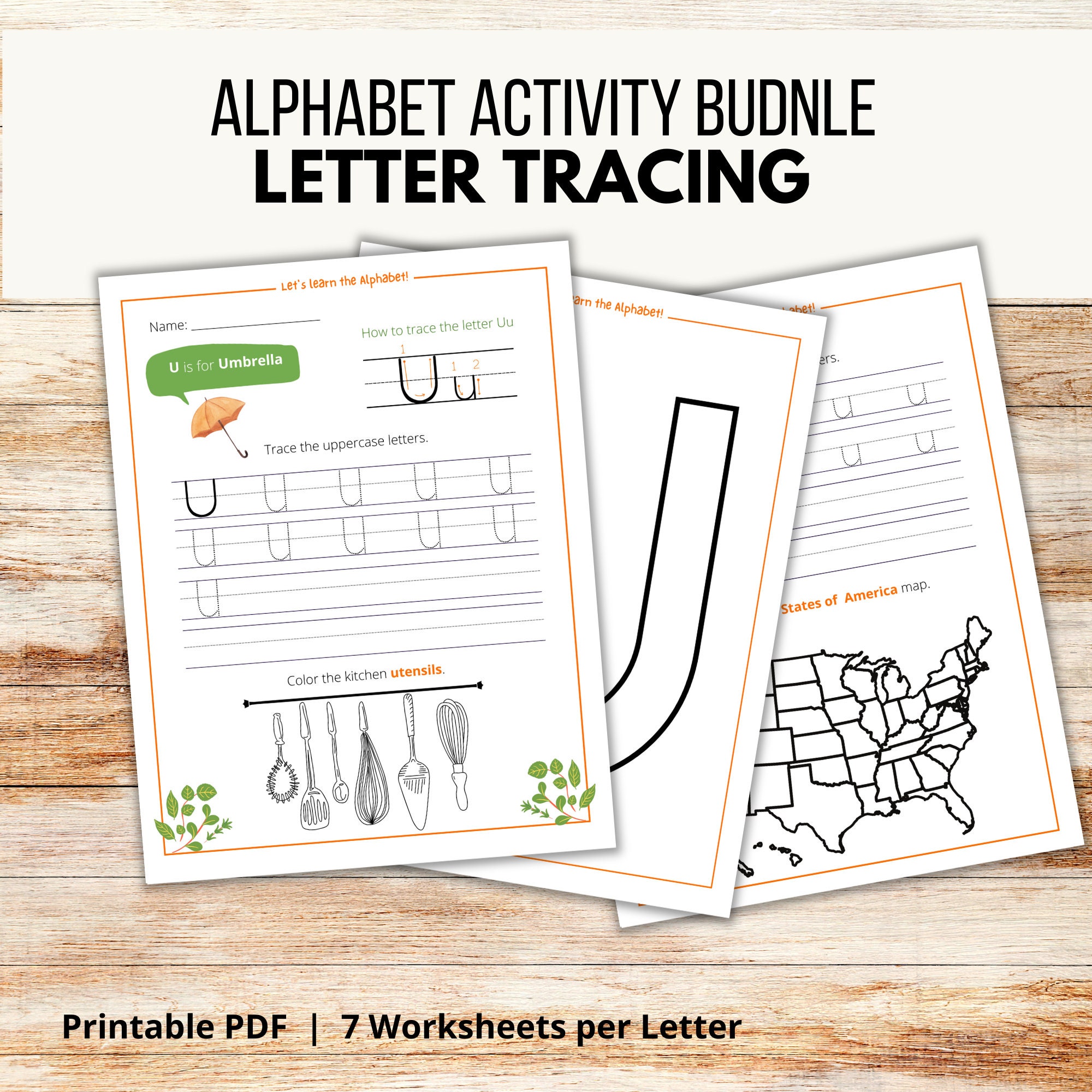 Preschool Kindergarten Alphabet Bundle, Activity Worksheets, Coloring ...
