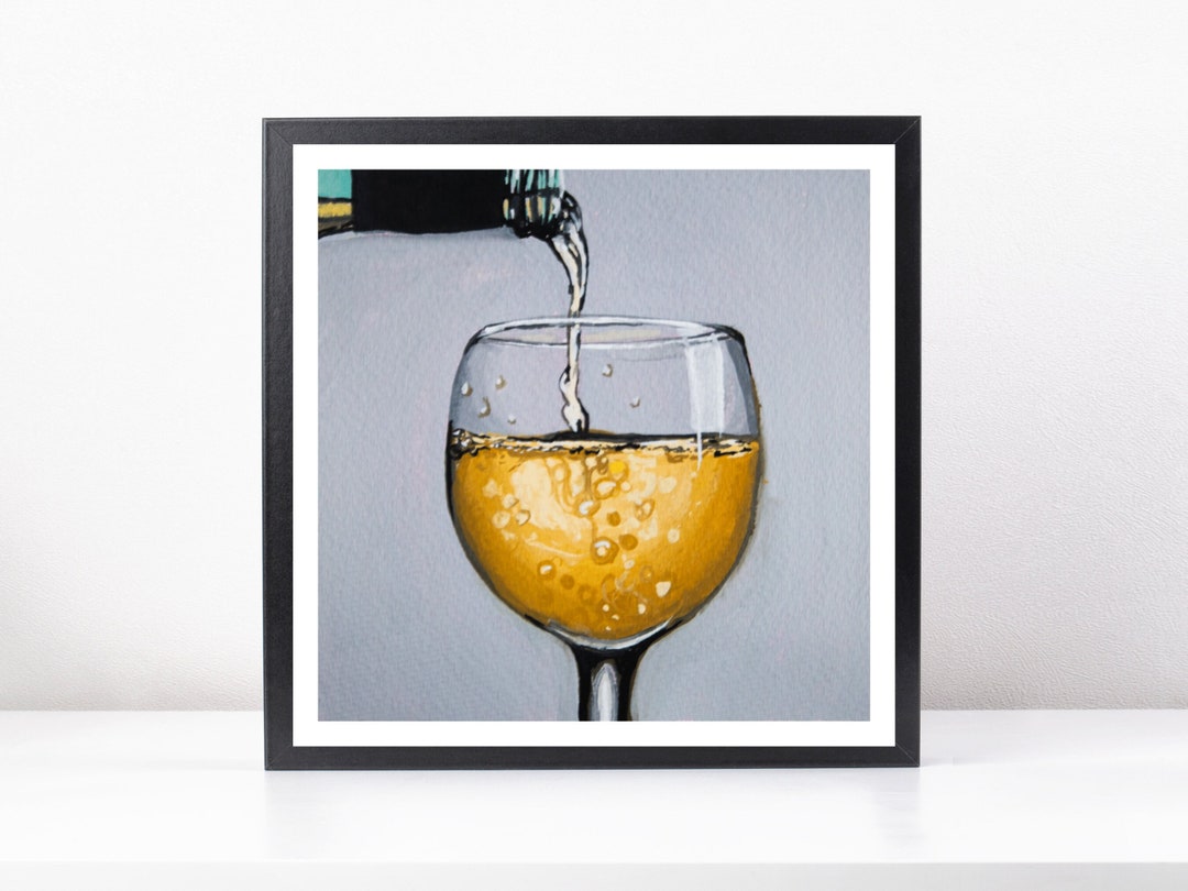 White Wine Cocktail | Art Print | Gouache Painting | Prints | Bar ...