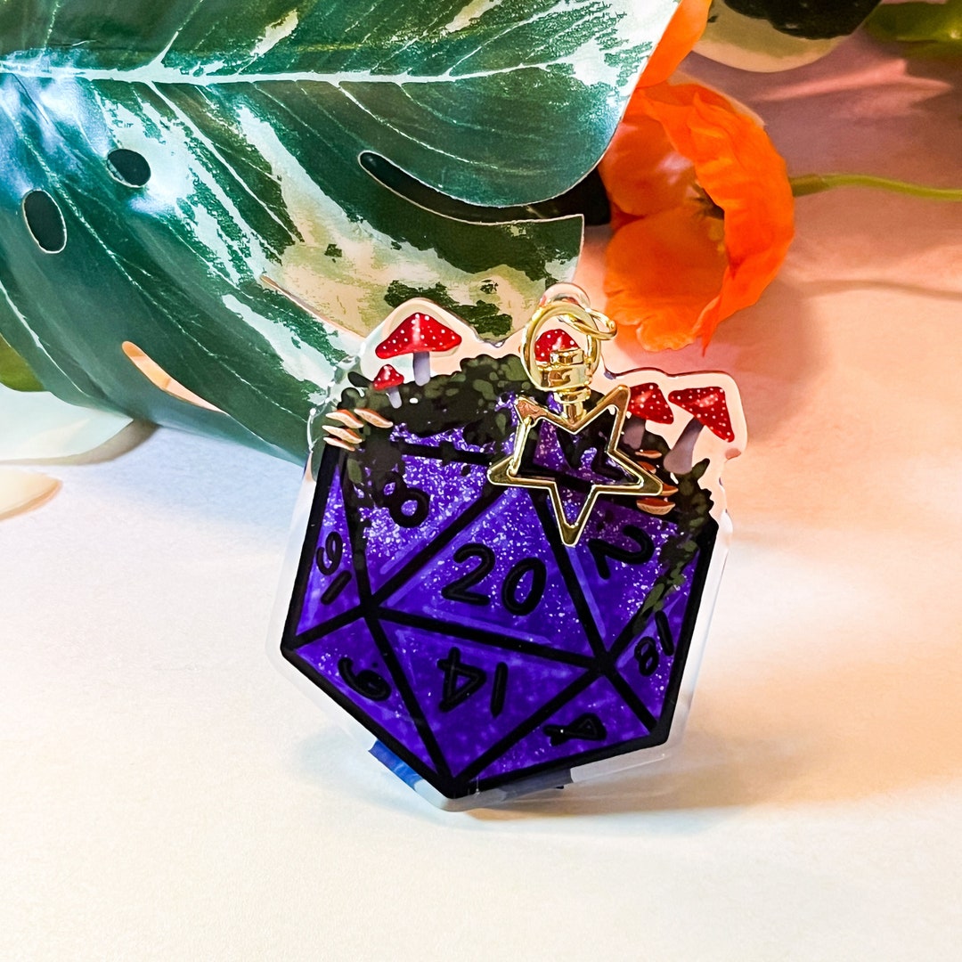 Woodland D20 Dice Controller Keychain Dnd Keychain Gaming Keychain ...