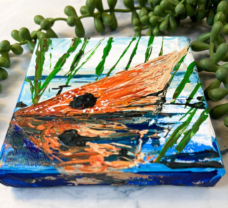 Red Fish Tail Textured Painting | Fish Painting | Fly Fishing Artwork ...