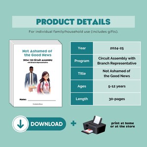JW Kids 2025 Circuit Assembly Activity Workbook, Not Ashamed of the ...