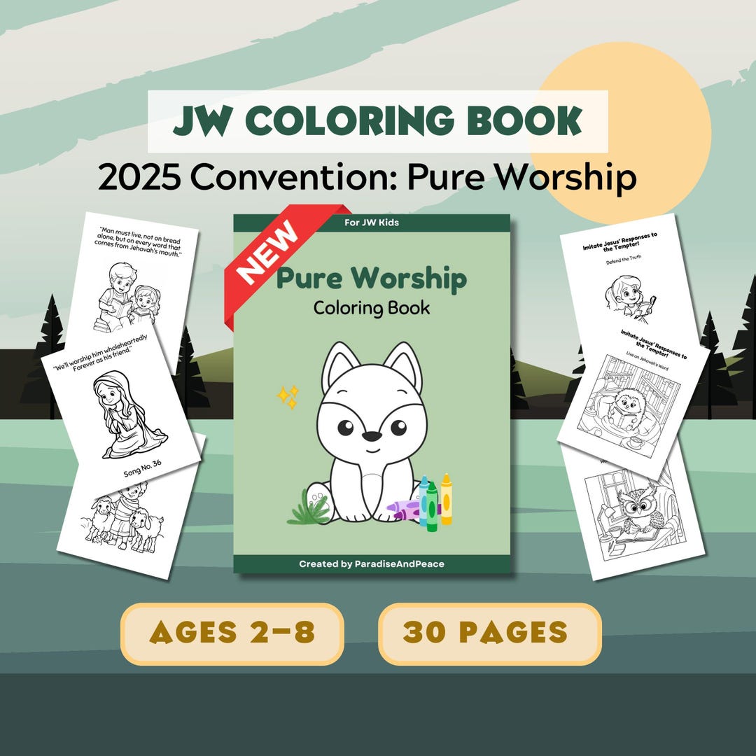 JW Young Kids (ages 2-8) Pure Worship Coloring Book | 2025 Regional ...