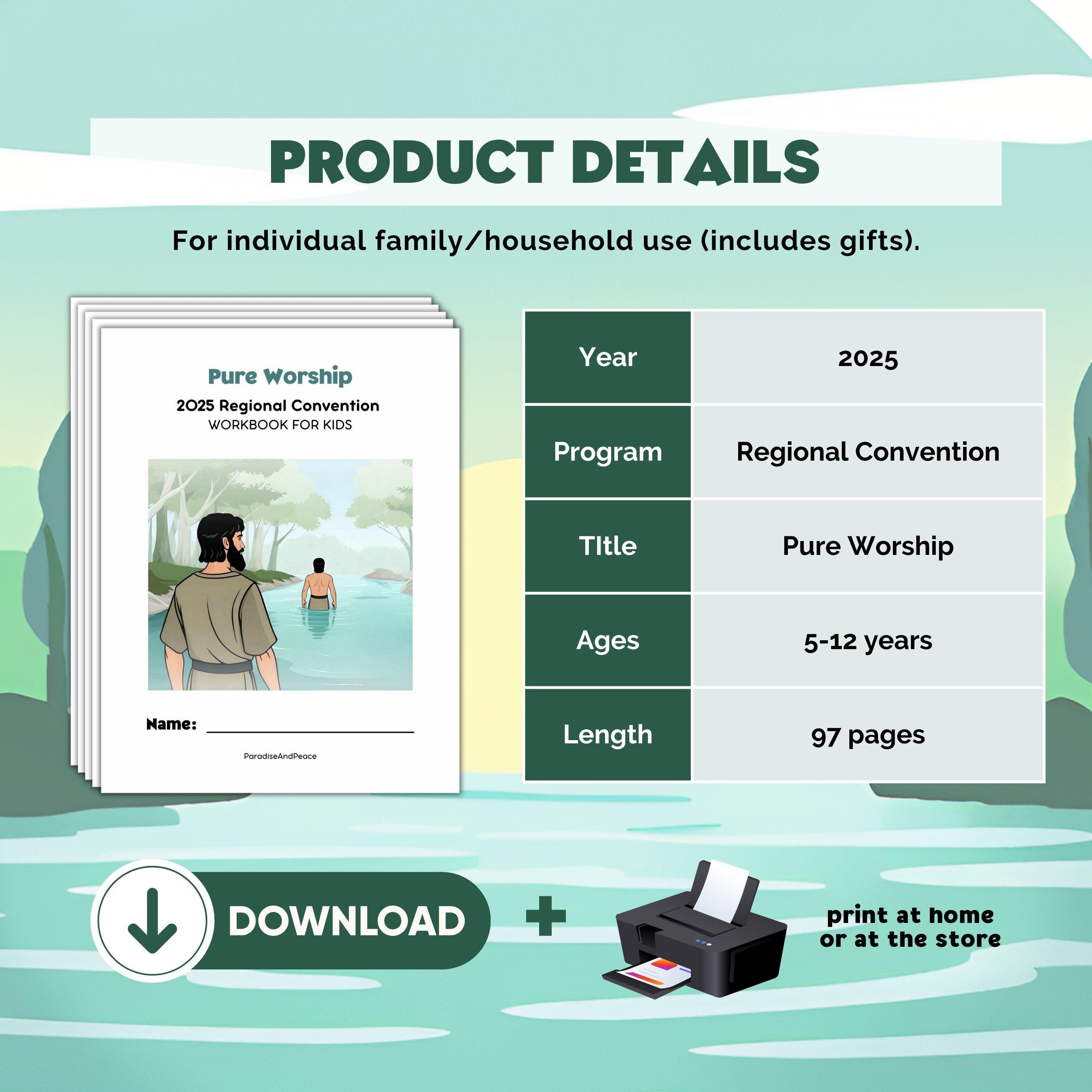 JW Kids (ages 5-12) Pure Worship 97 Page Activity Workbook | 2025 ...
