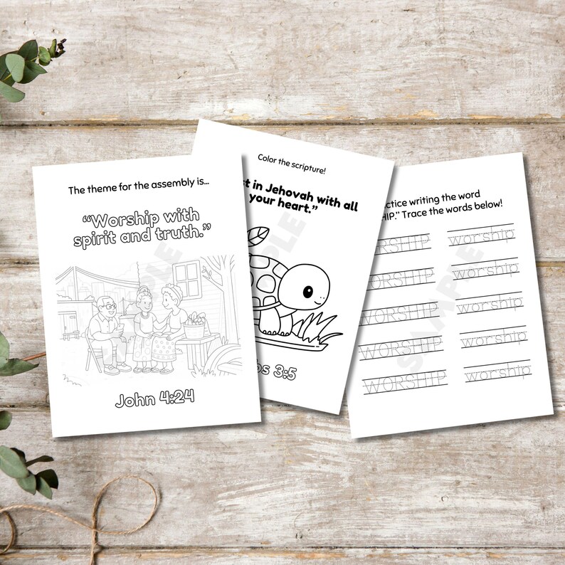 JW Young Kids (ages 2-8) Worship With Spirit and Truth Coloring Book ...