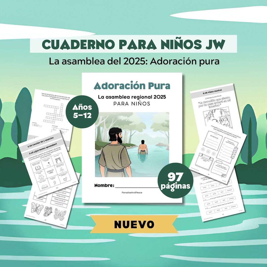 ESPAÑOL Libro de Actividades Para JW Niños (5-12 años): Adoración Pura ...