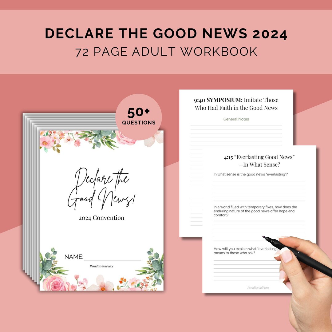 JW Declare the Good News 2024 Convention Workbook | 50+ Questions 72 ...
