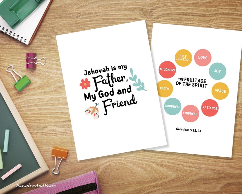 JW Kids Educational Cards | Jehovah's Witness Printable Notes for ...