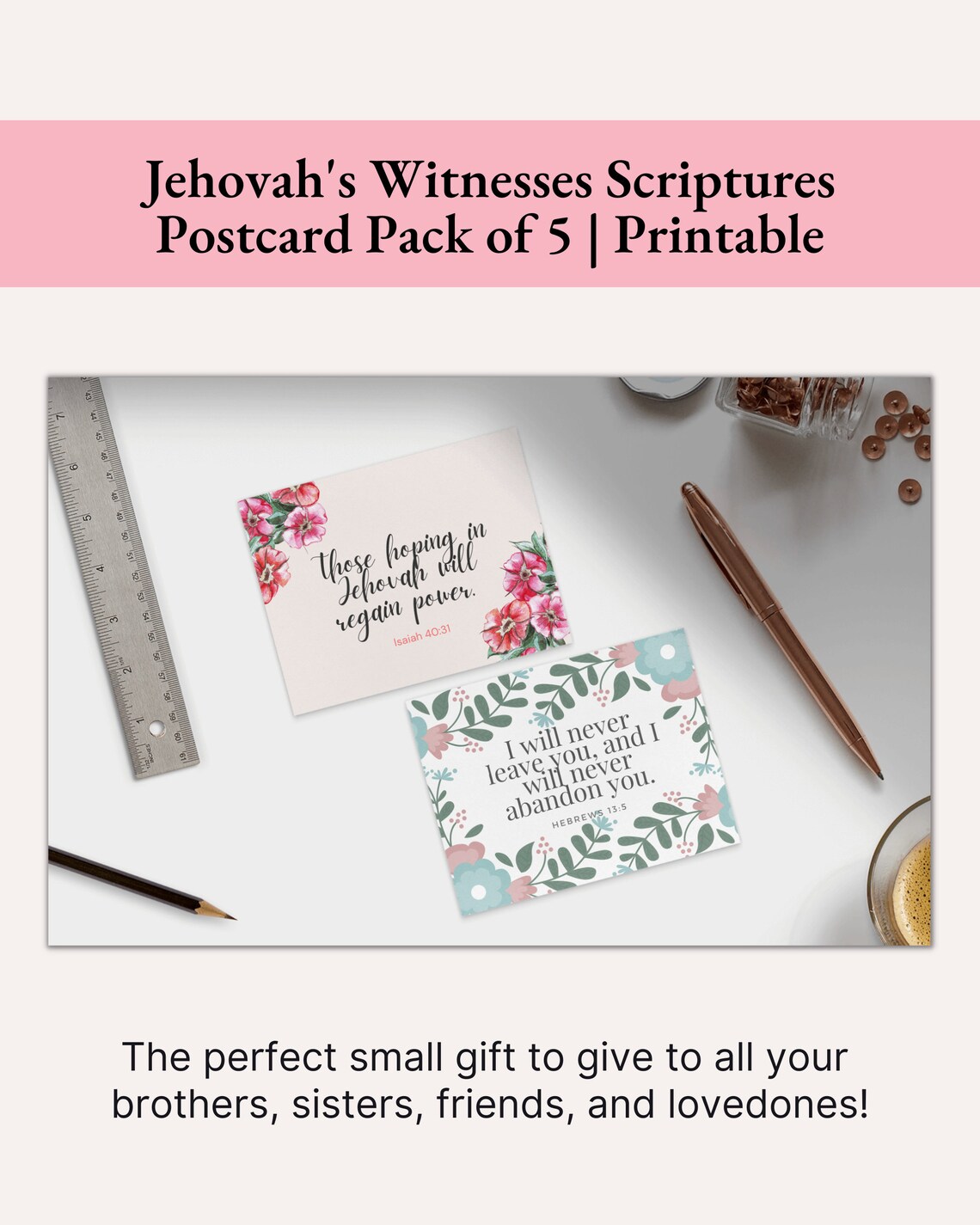 Jehovah's Witness Scripture Postcard Pack of 5 | Digital Printable ...