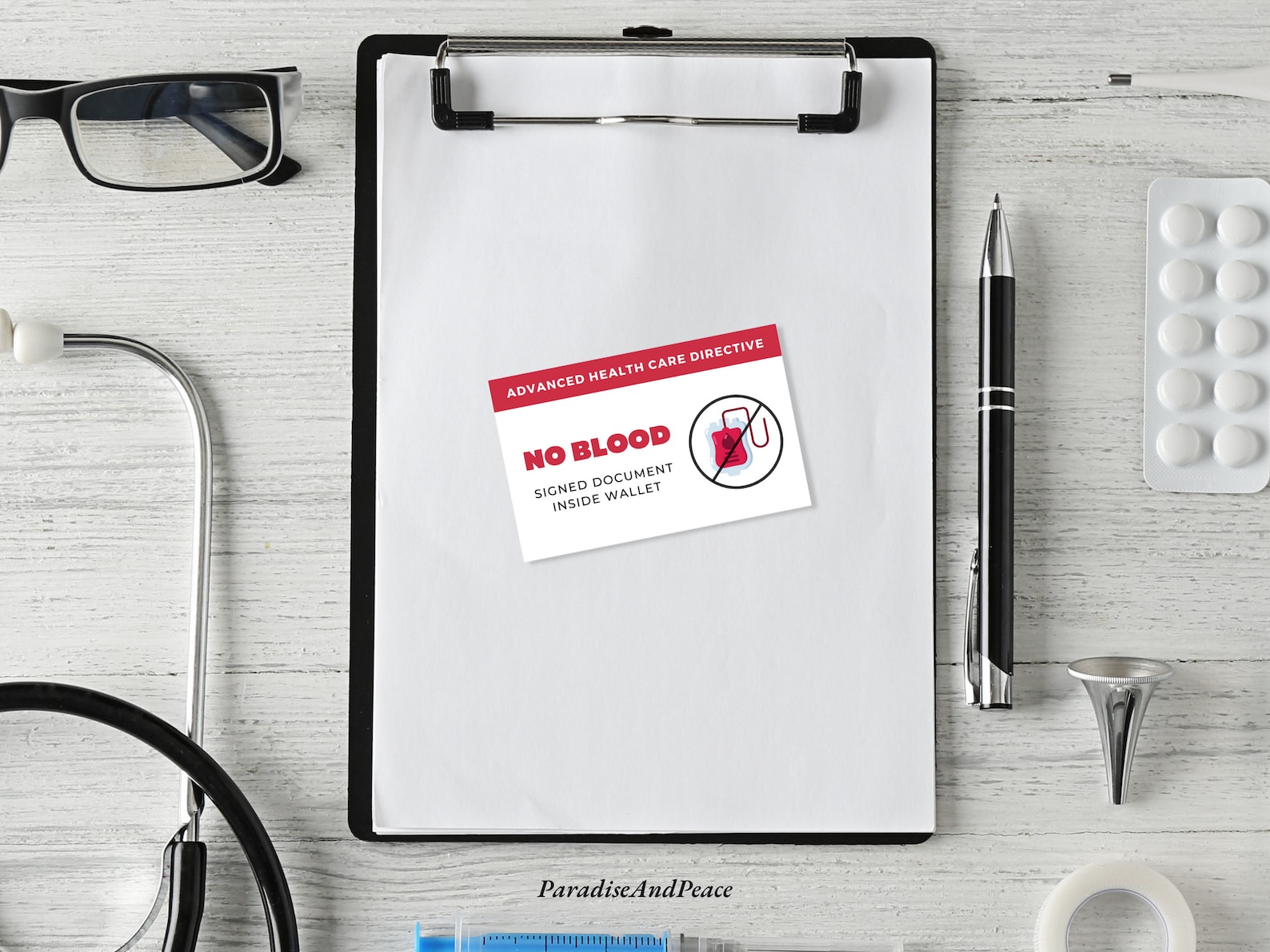 No Blood Medical ID Card – Sheet of 4 | JW Jehovah Witness No ...