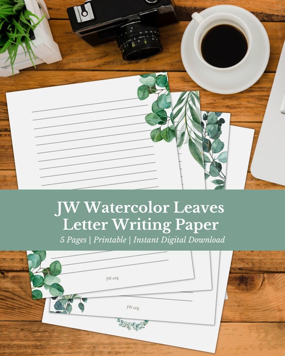 JW Watercolor Leaves Letter Writing Paper Printable - Etsy