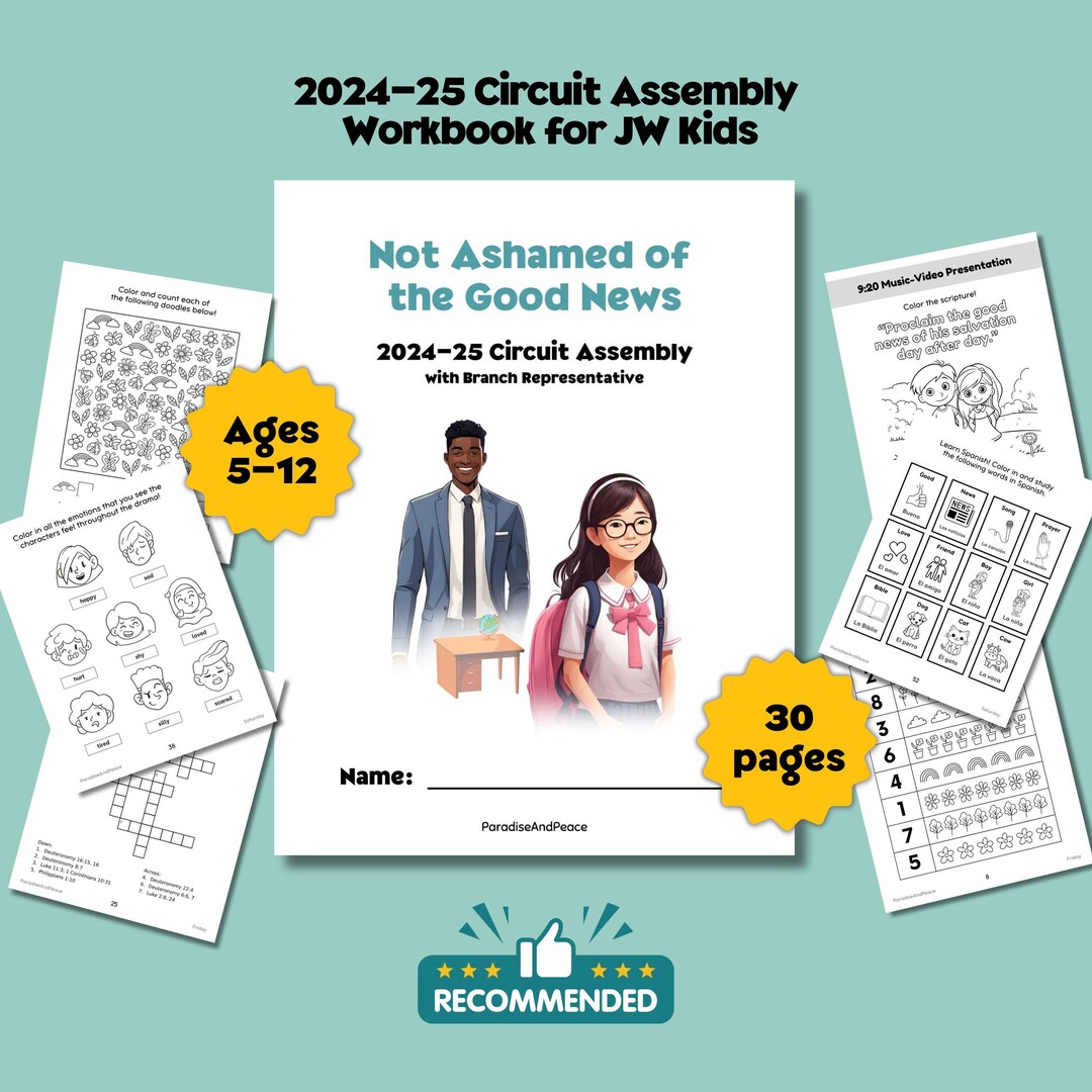 JW Kids 2025 Circuit Assembly Activity Workbook, Not Ashamed of the ...
