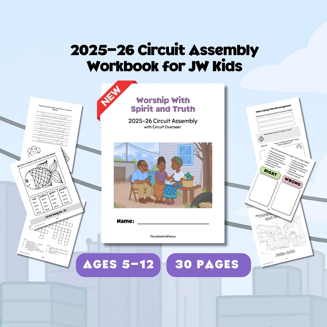 JW Kids (ages 5-12) Worship With Spirit and Truth 30 Page Workbook ...