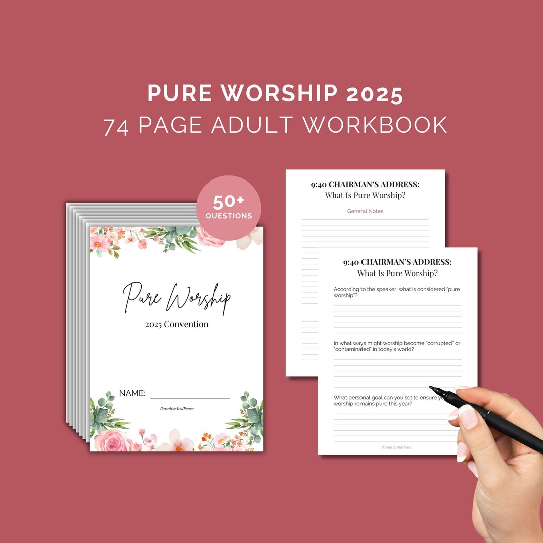 JW Pure Worship 2025 Convention Workbook | 50+ Questions 74-page ...