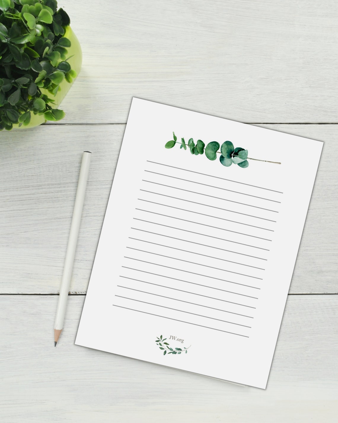 JW Watercolor Leaves Letter Writing Paper Printable - Etsy