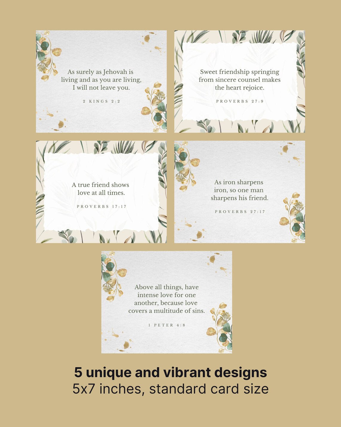 Friendship Scripture Cards Pack of 5 | Digital Printable Thank You ...