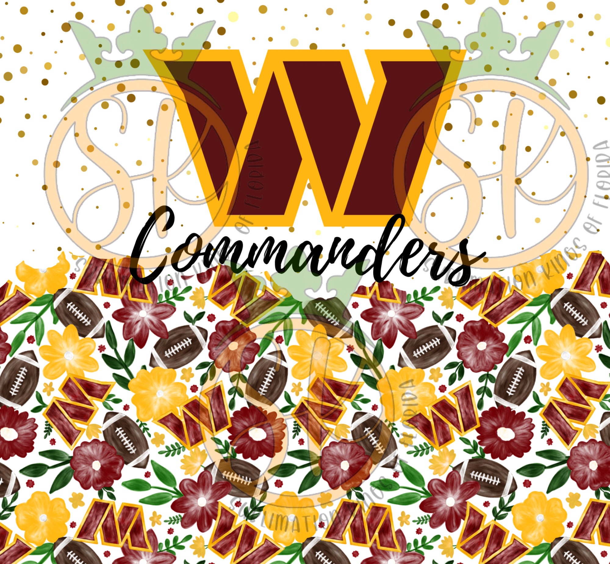 Commanders | Washington | Football | 20 Oz Straight Tumbler Wrap Design ...
