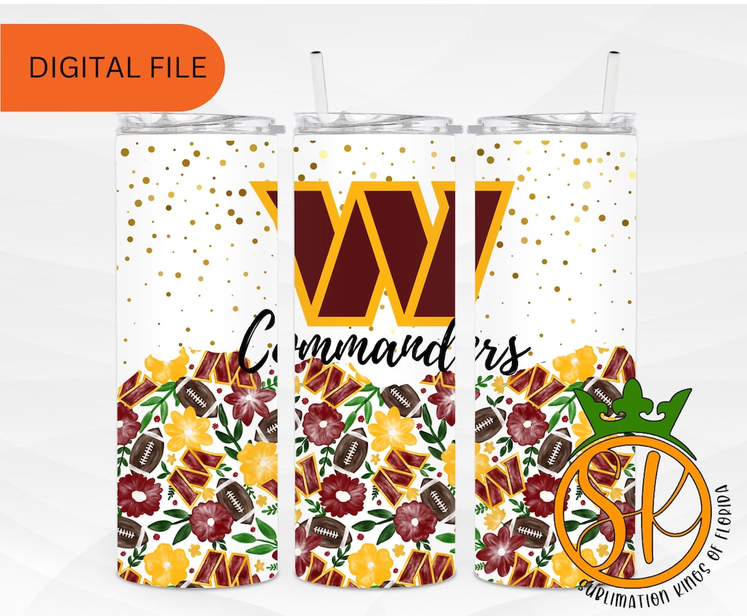 Commanders | Washington | Football | 20 Oz Straight Tumbler Wrap Design ...