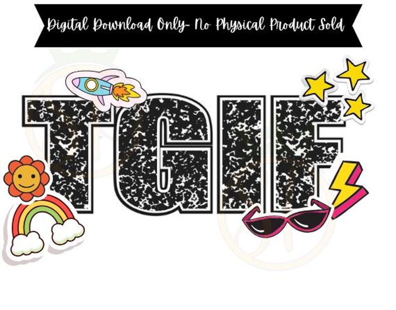 Instant Download | TGIF Composition Notebook Style Design | Thank God ...