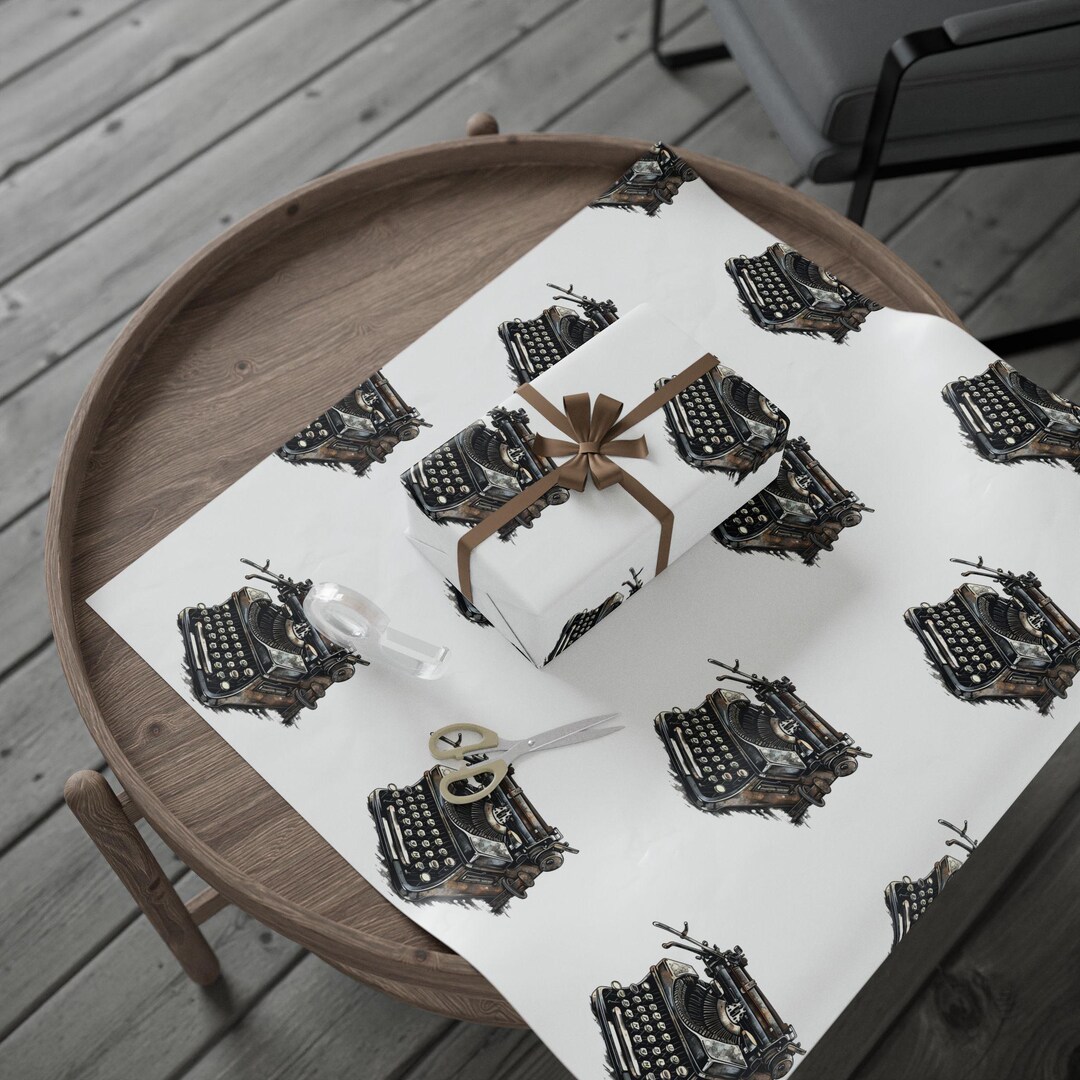 Vintage Typewriter Gift Wrapping Paper Roll, Antique Typewriter ...