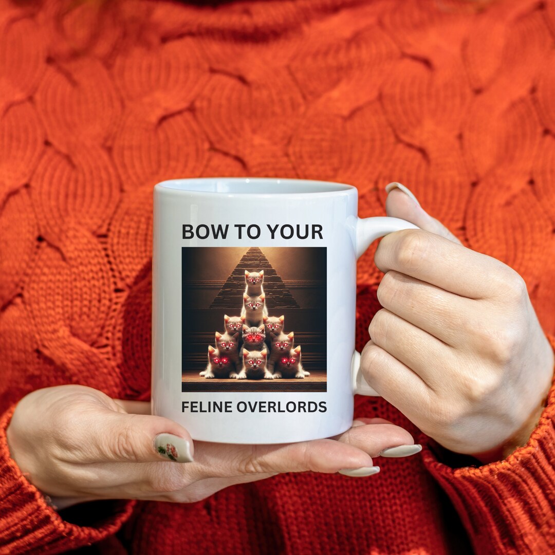 Funny Unhinged Cat Coffee Mug, Kitten Dank Meme Mug, Crazy Cats Mug ...