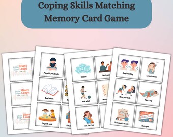 Coping Skills Matching Card Game - Etsy