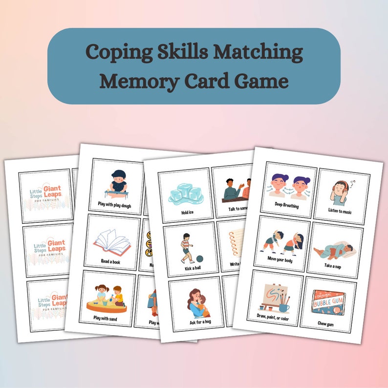 Coping Skills Matching Memory Card Game - Etsy