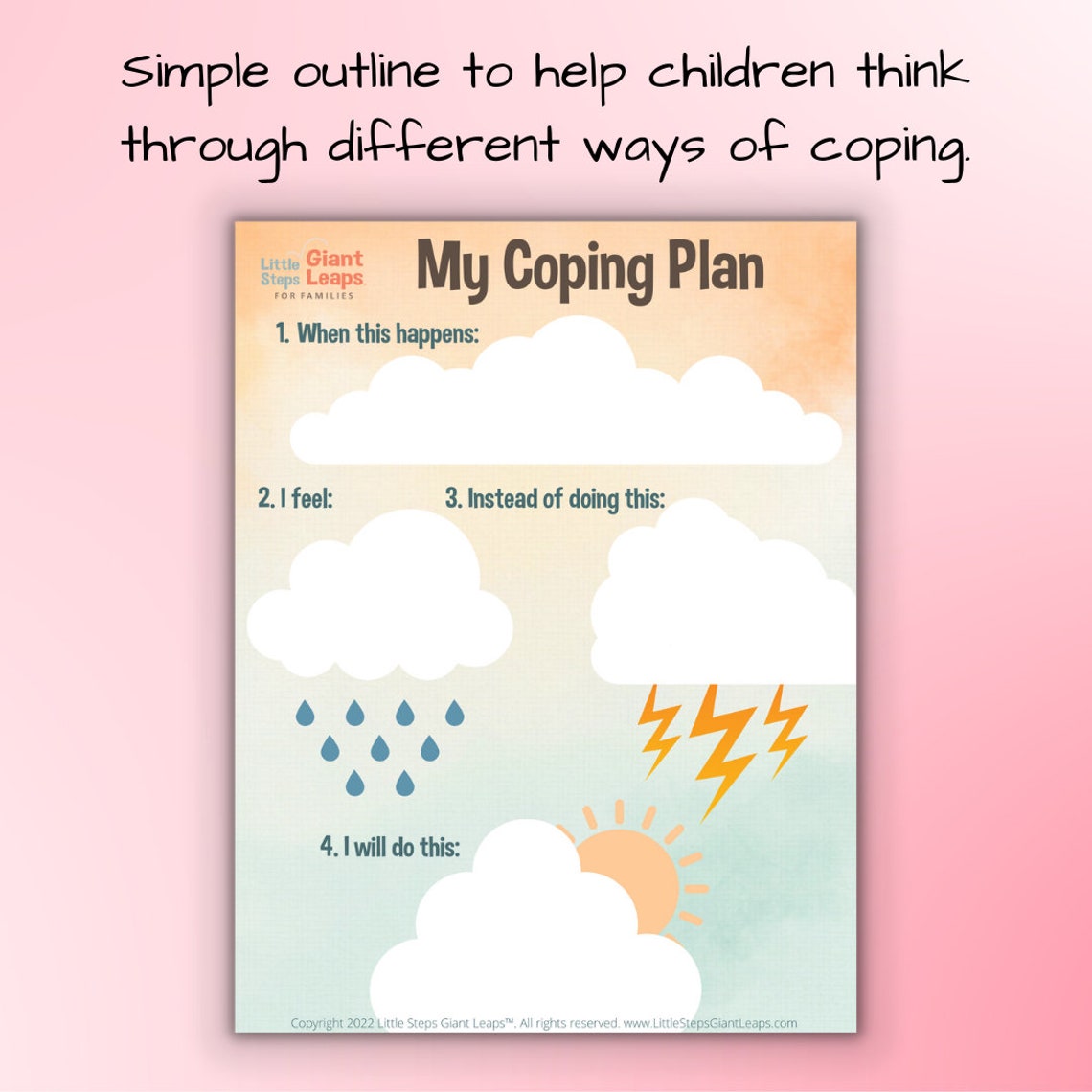 Coping Plan Outline for Kids - Etsy