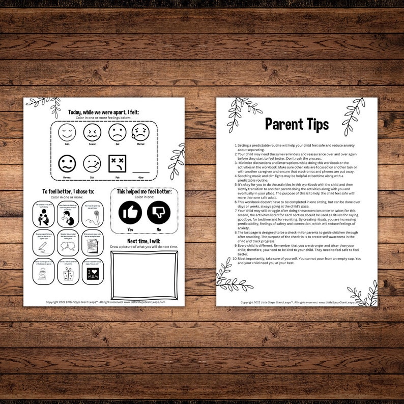 Separation Anxiety Workbook - Etsy