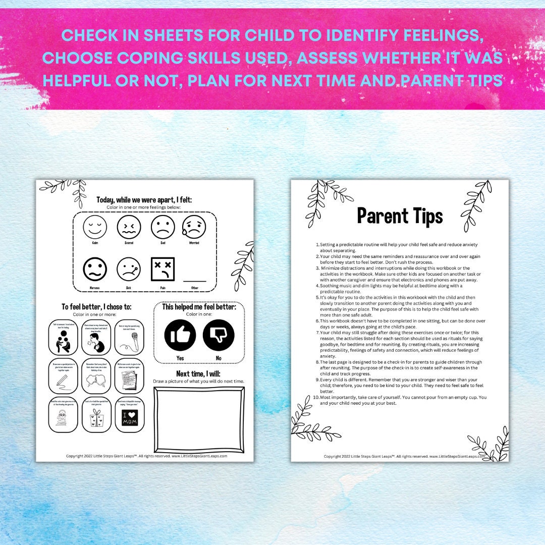 Separation Anxiety Workbook Etsy