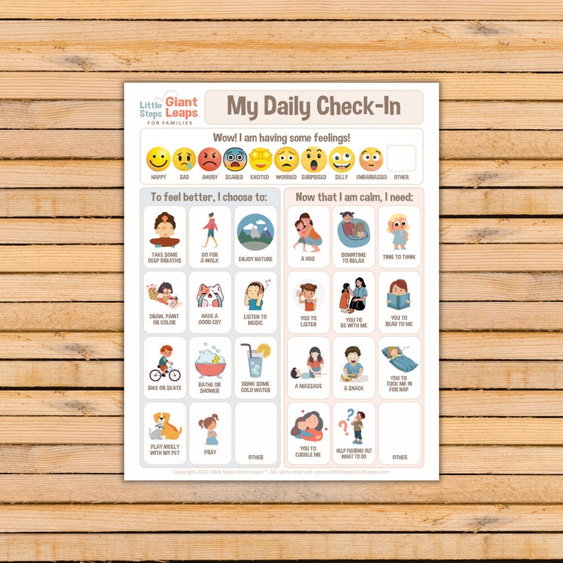 Daily Check-in for Kids - Etsy