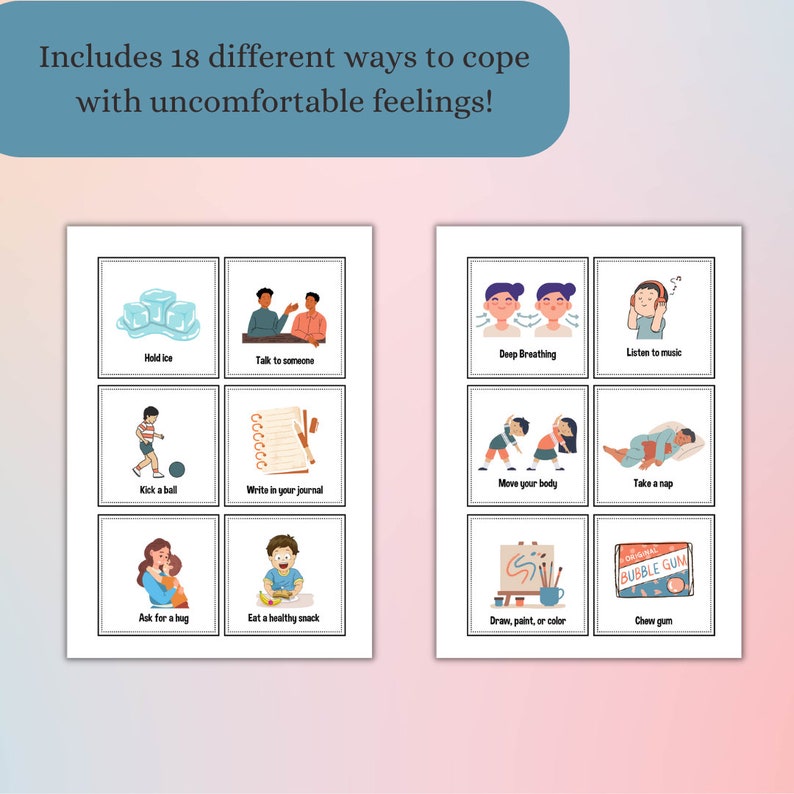 Coping Skills Matching Memory Card Game - Etsy