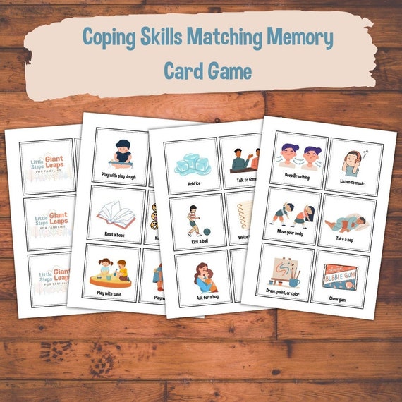 Coping Skills Matching Memory Card Game - Etsy