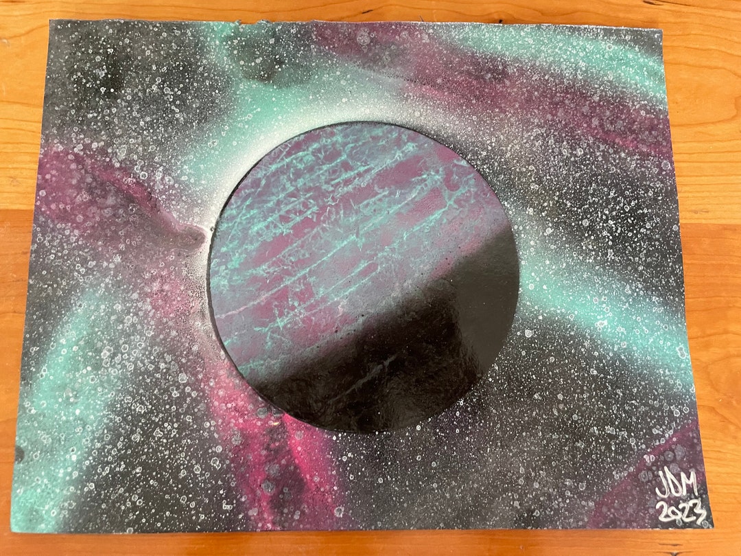 Blue and Pink Spray Paint Planet one of A Kind homemade - Etsy