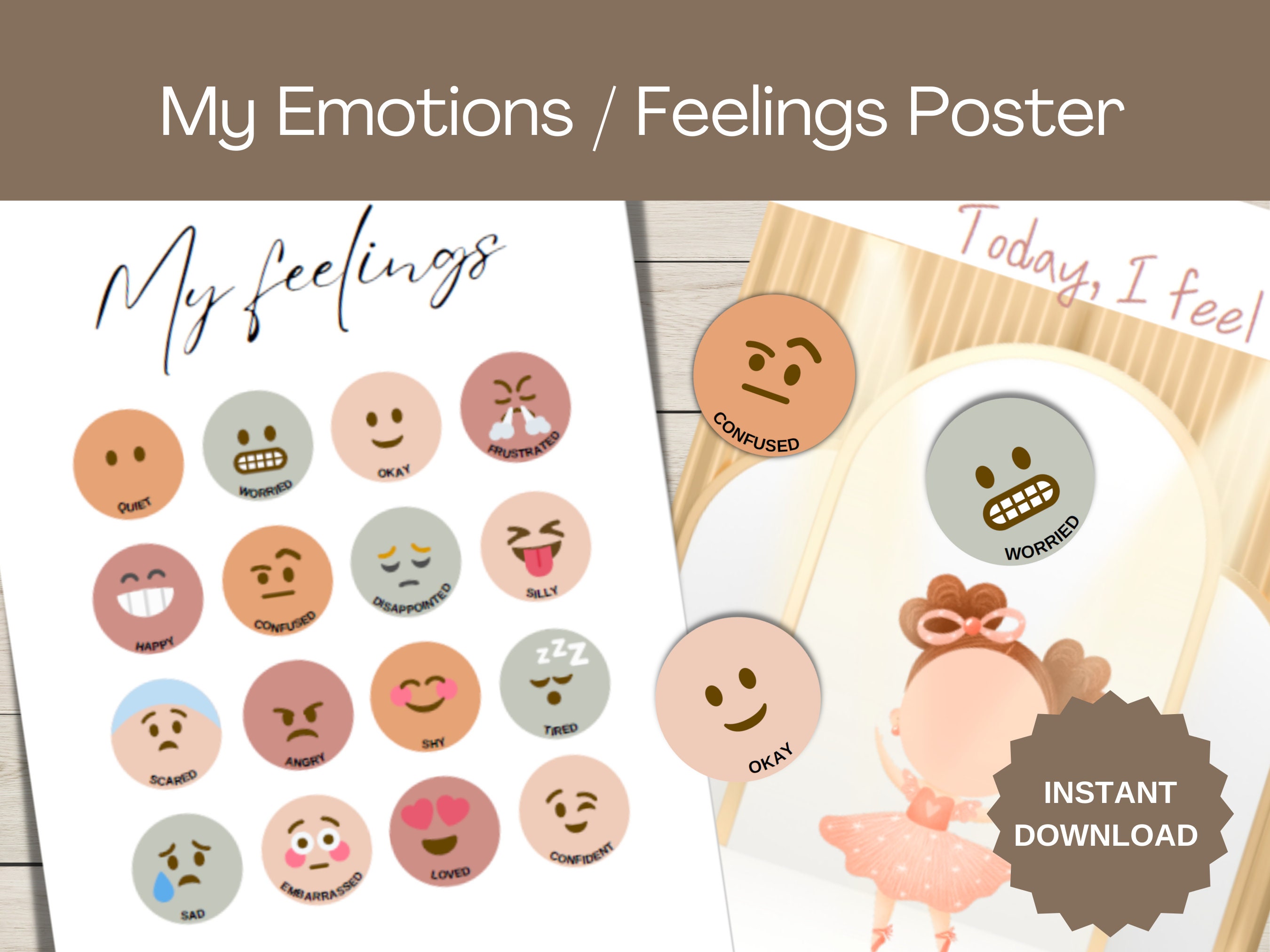 Ballerina Emotions Poster. Feeling Posters. Printable. Instant Download ...