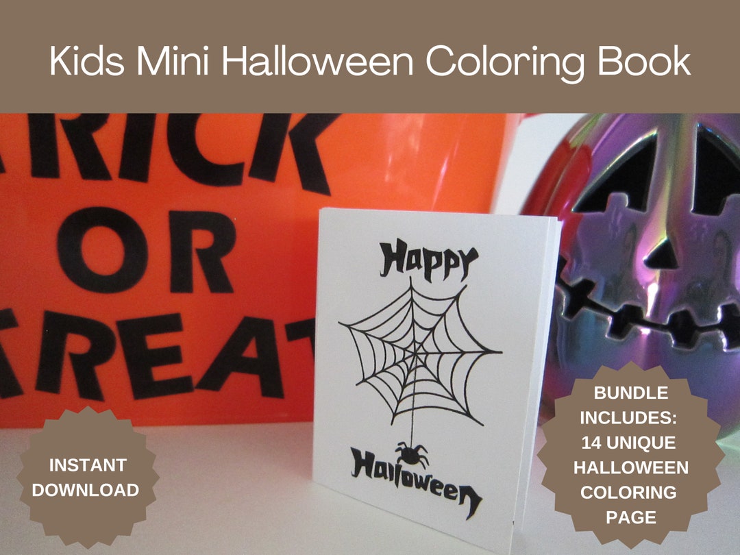Mini Halloween Coloring Book. Kids Coloring Pages. Halloween Cute ...