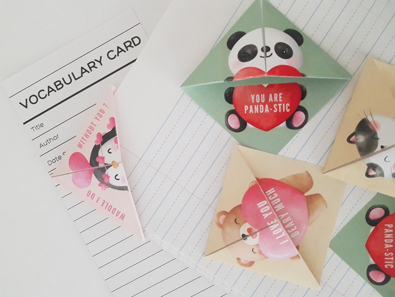 Valentines Printable Classroom Cards. Valentines Origami Bookmarks ...