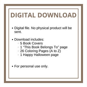 Printable Halloween Story for Kids - ABC Book - Digital Story Coloring ...