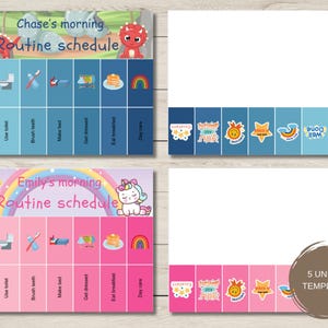 Editable Kids Daily Routine Chart: Visual Schedule, 140 Cards (PDF) - Etsy