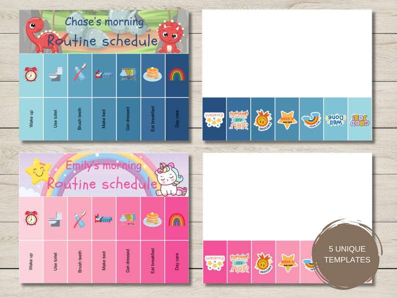 Editable Kids Daily Routine Chart: Visual Schedule, 140 Cards (PDF ...